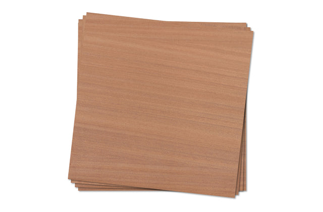 Sapele Wood Veneer, 12x12", Unfinished, 4 Pack – Maker Boards